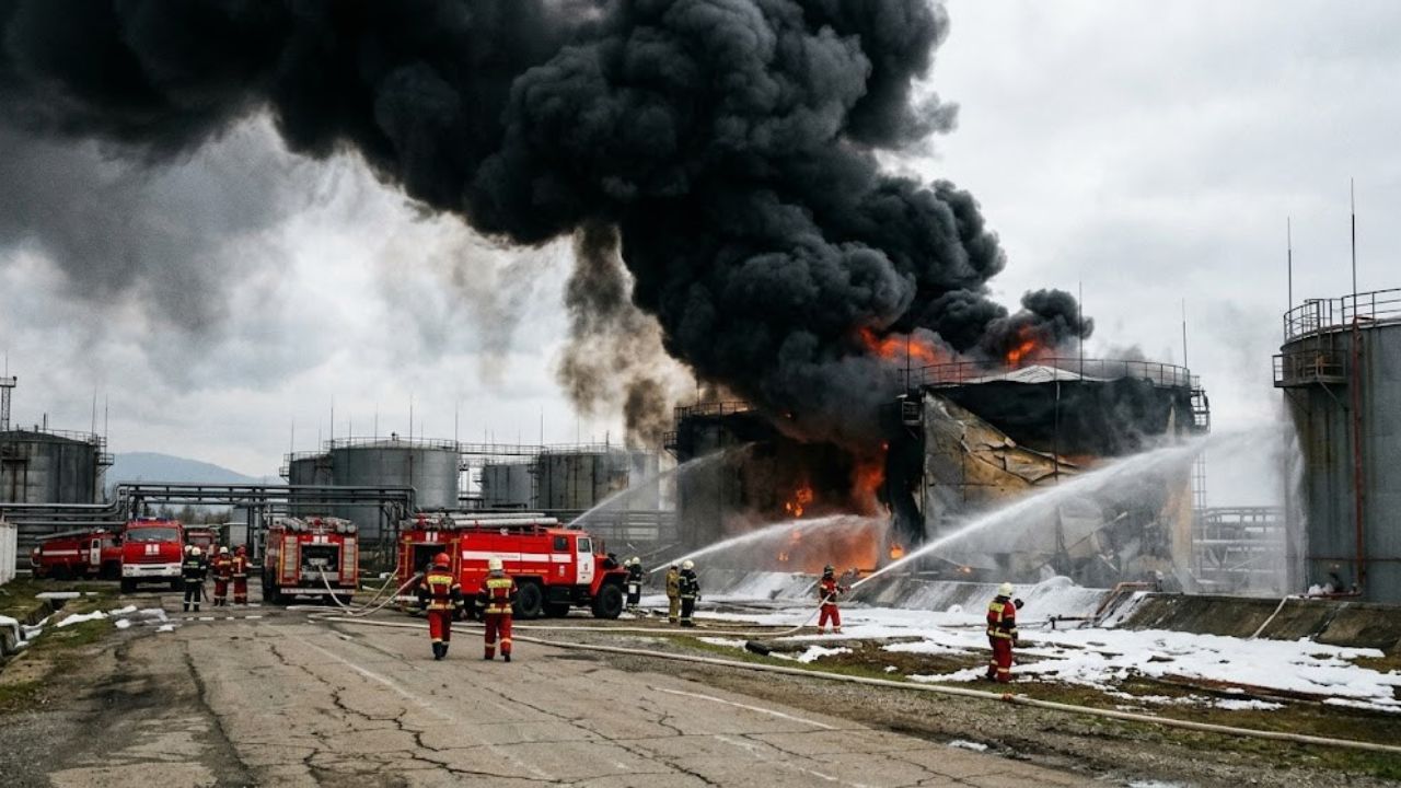 Massive Krasnodar oil depot fire follows drone attack
