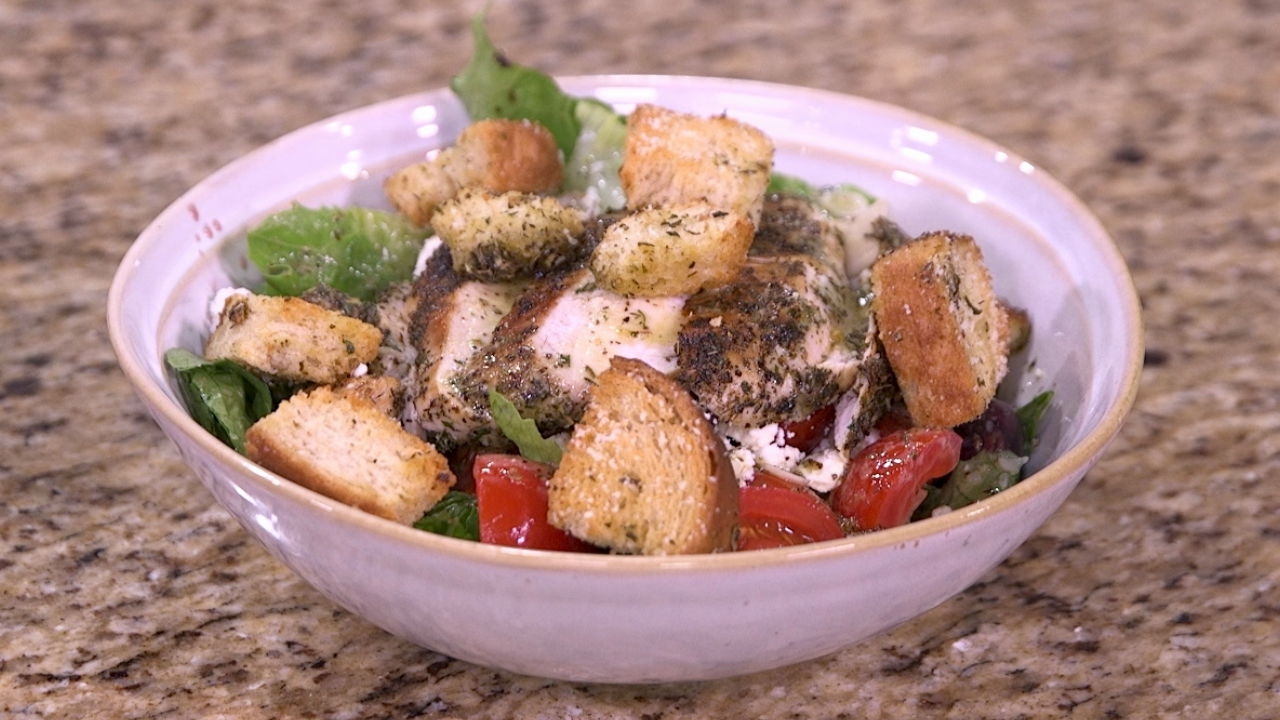 Herb-seared chicken salad