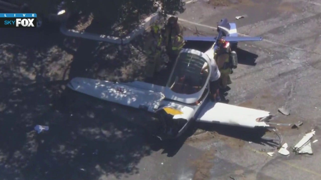 Small Cesna plane crashes near Whiteman Airport in Pacoima; pilot rescued
