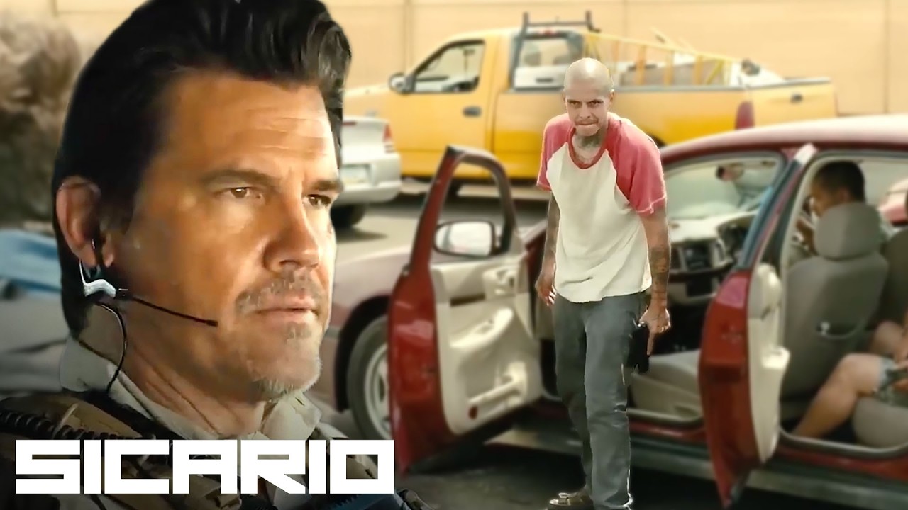 Sicario: Cartel ambush at the border scene