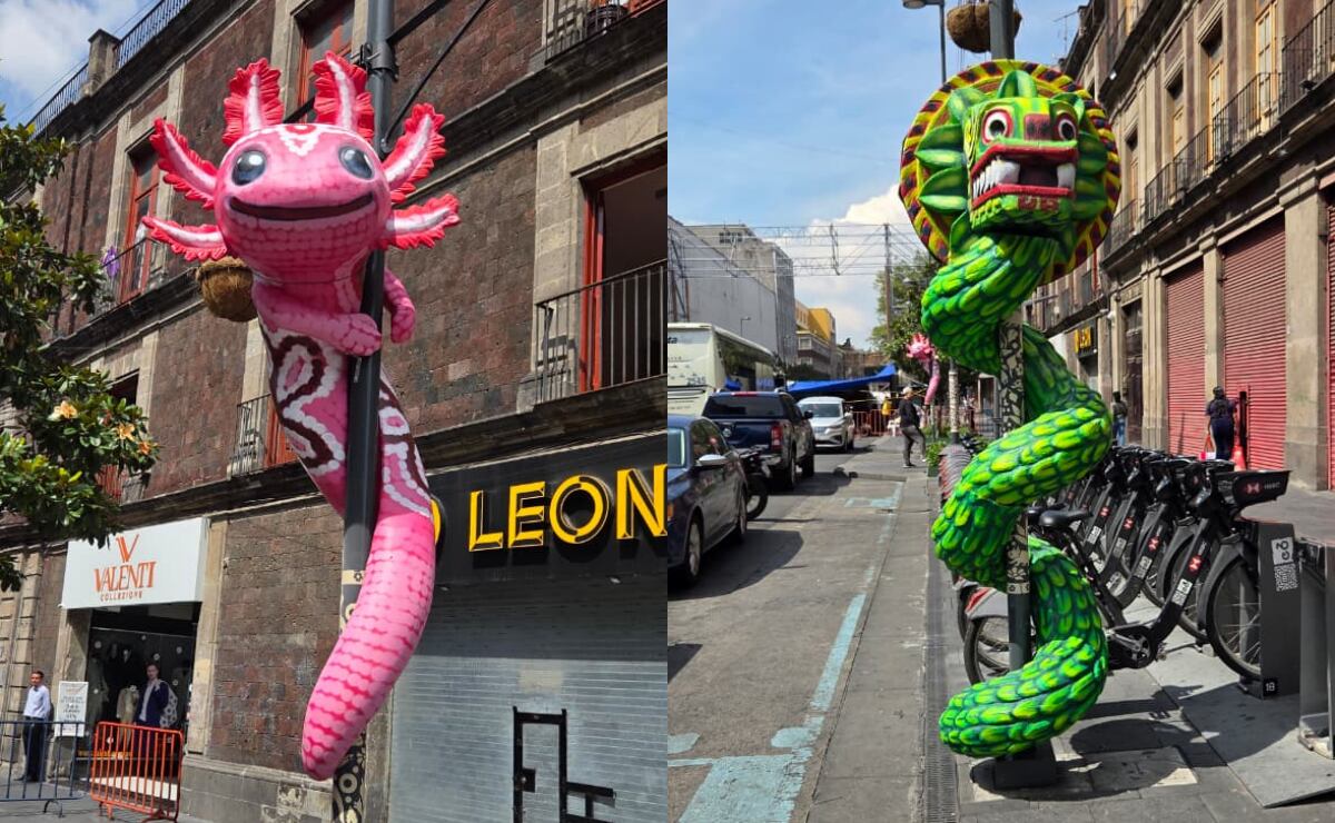 Instalan ajolotes y figuras de Quetzalcóatl en el Centro Histórico ...