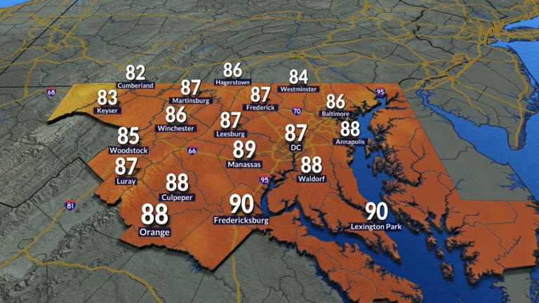 Heating back up tomorrow, storms possible Thursday