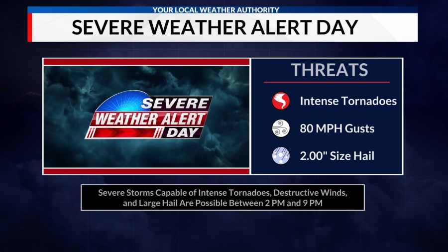 Severe weather alert day: Tornado outbreak expected Wednesday