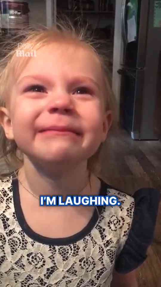 Toddler insists she's laughing, not crying