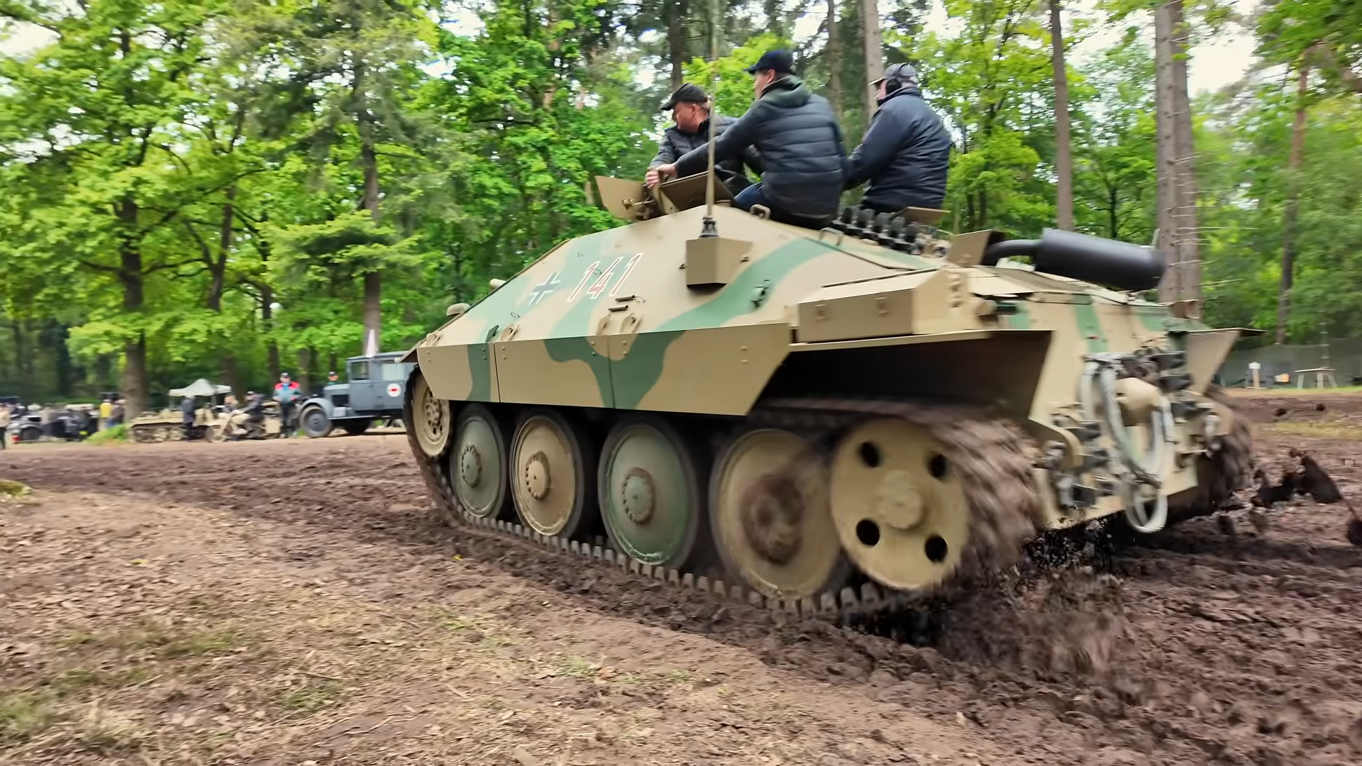 Germany's WWII armor returned to the track - and people rode along