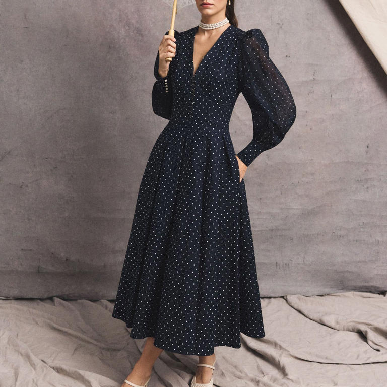 Mary Berry styles an elegant polka dot dress from Holland Cooper for ...