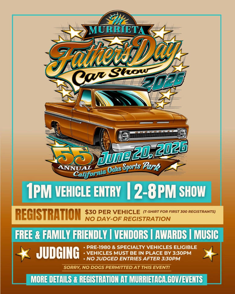Murrieta's annual Father's Day car show returns this weekend: What to ...