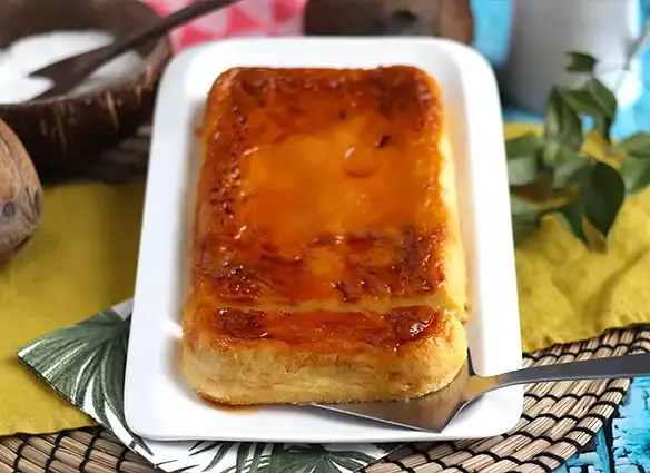 Flan de coco en microondas en 8 minutos