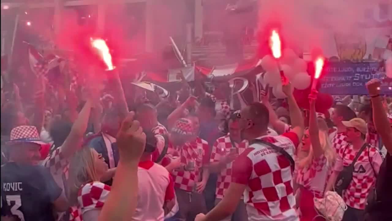 Croatia fans take over Texas for downtown Dallas parade ahead of ...