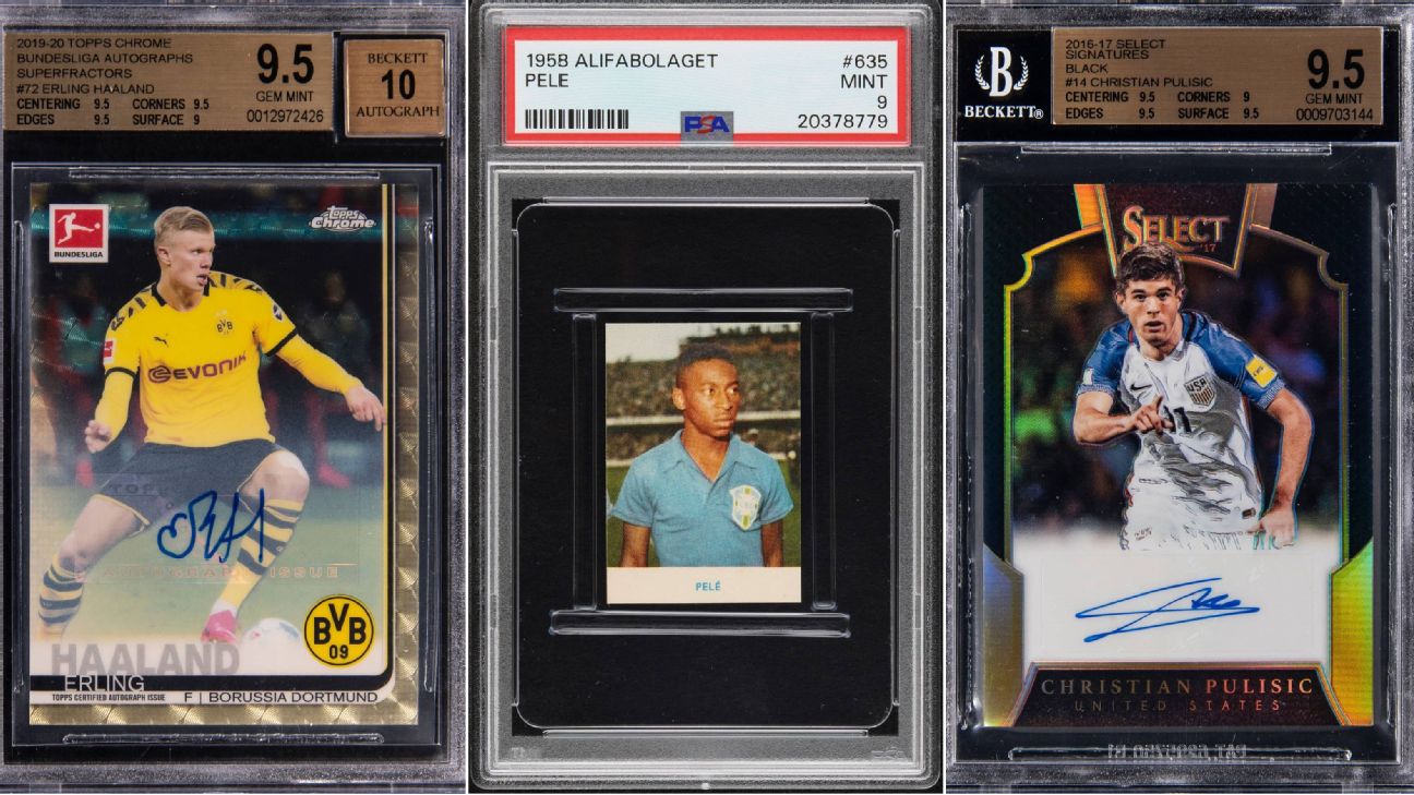 Pele, Lionel Messi and Erling Haaland cards set records at auction