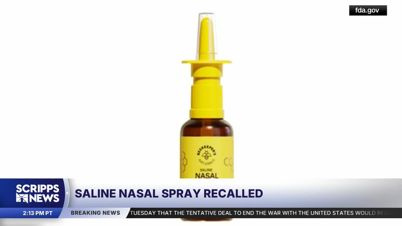 Nationwide recall issued for saline nasal spray over possible contamination