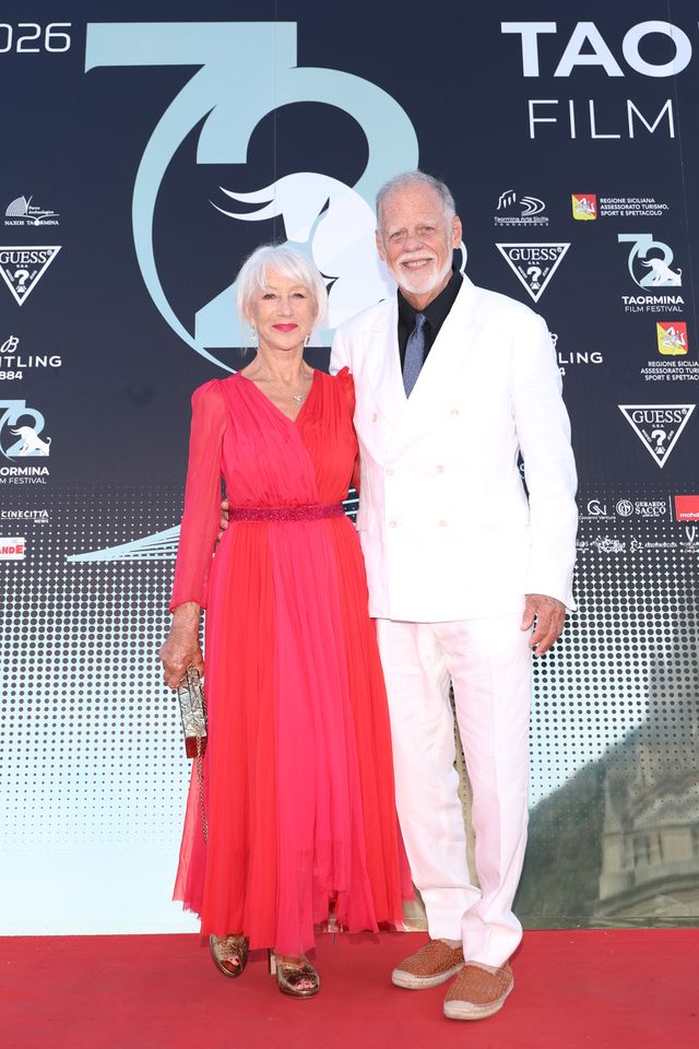 Helen Mirren, 80, and husband Taylor Hackford, 81, are all smiles ...