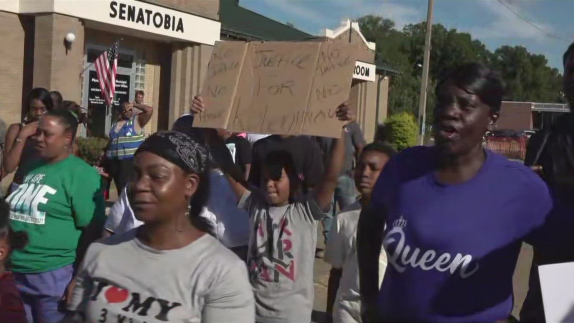 Protests outside Senatobia City Hall | Kohen Wiley shooting