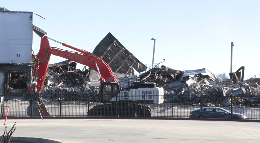 Fire investigation continues as Tracy warehouse demolition starts