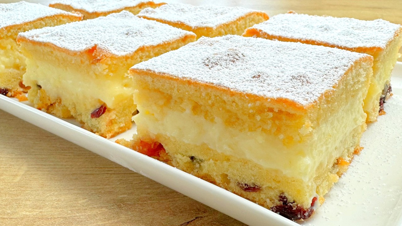 Easy fruit custard cake recipe quick and delicious dessert