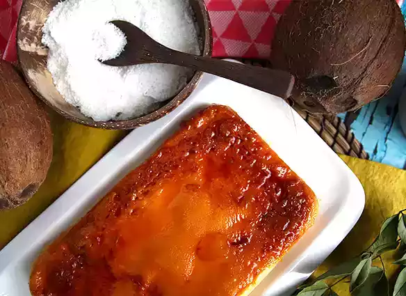 Flan de coco en microondas en 8 minutos