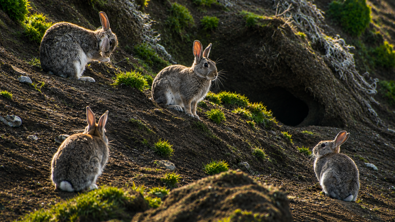Rabbits were released on this island to provide food, but they took ...