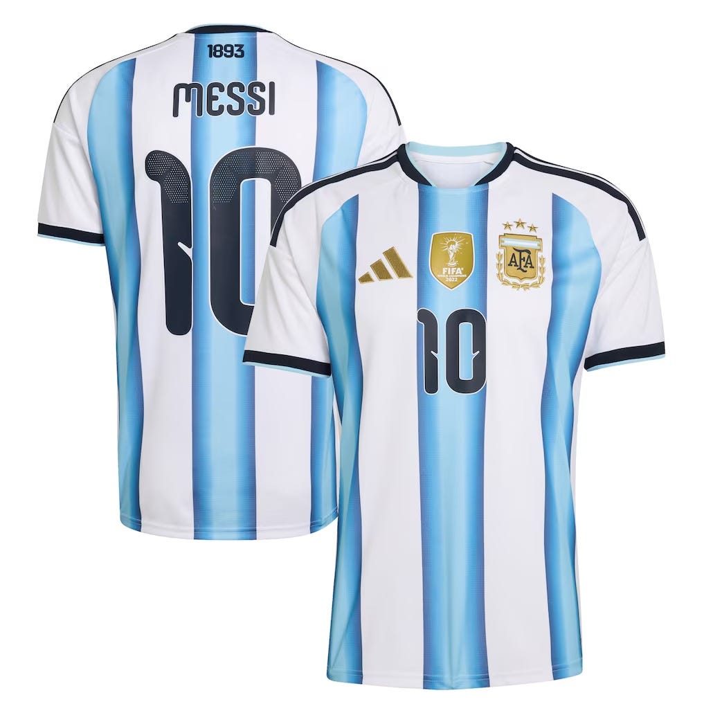 Lionel Messi scores two for Argentina, shop his trending jerseys