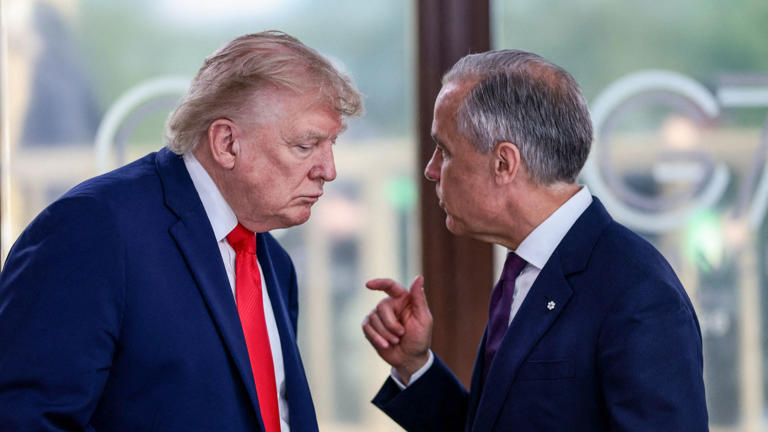 Trump and Carney caught on hot mic discussing Canada-China EV deal