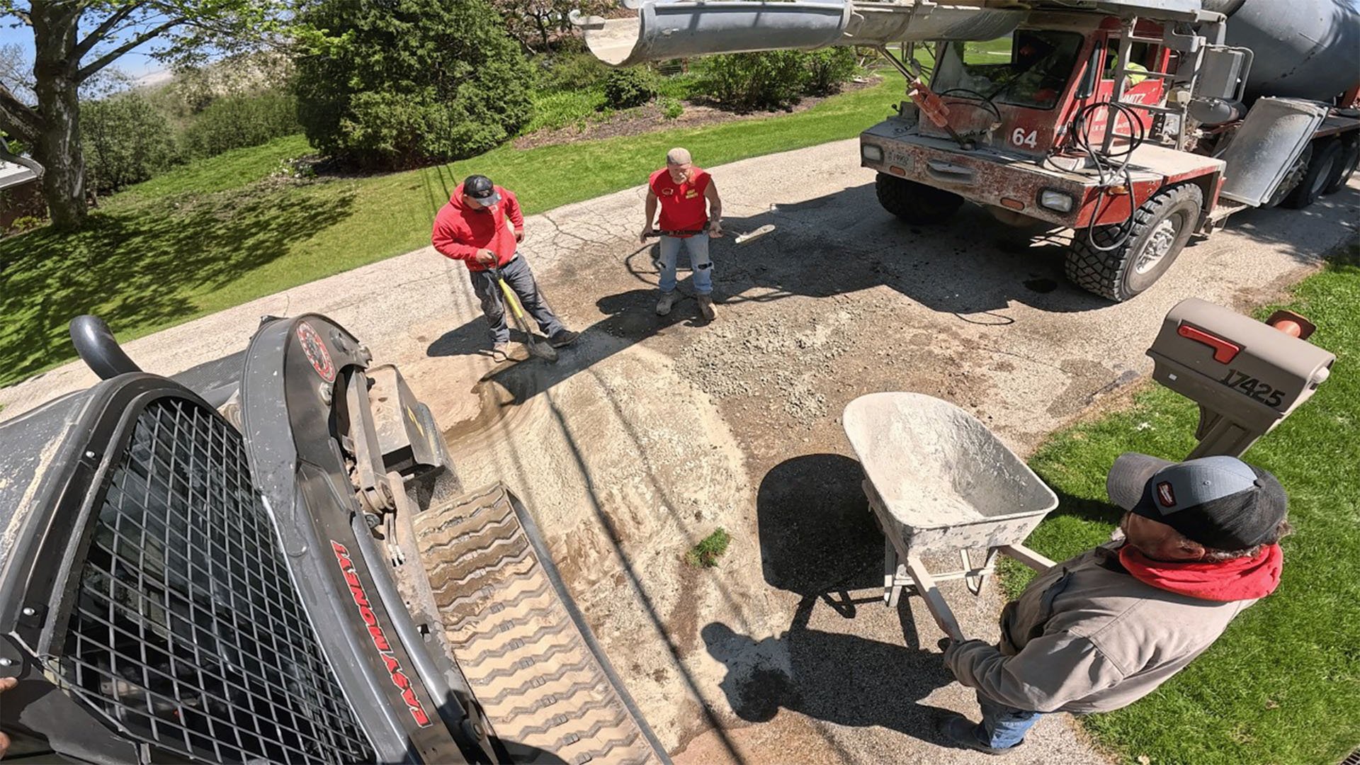 Concrete work on the job site
