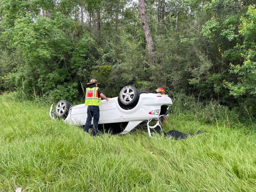 Crews respond to single-vehicle roll over off I-12 westbound