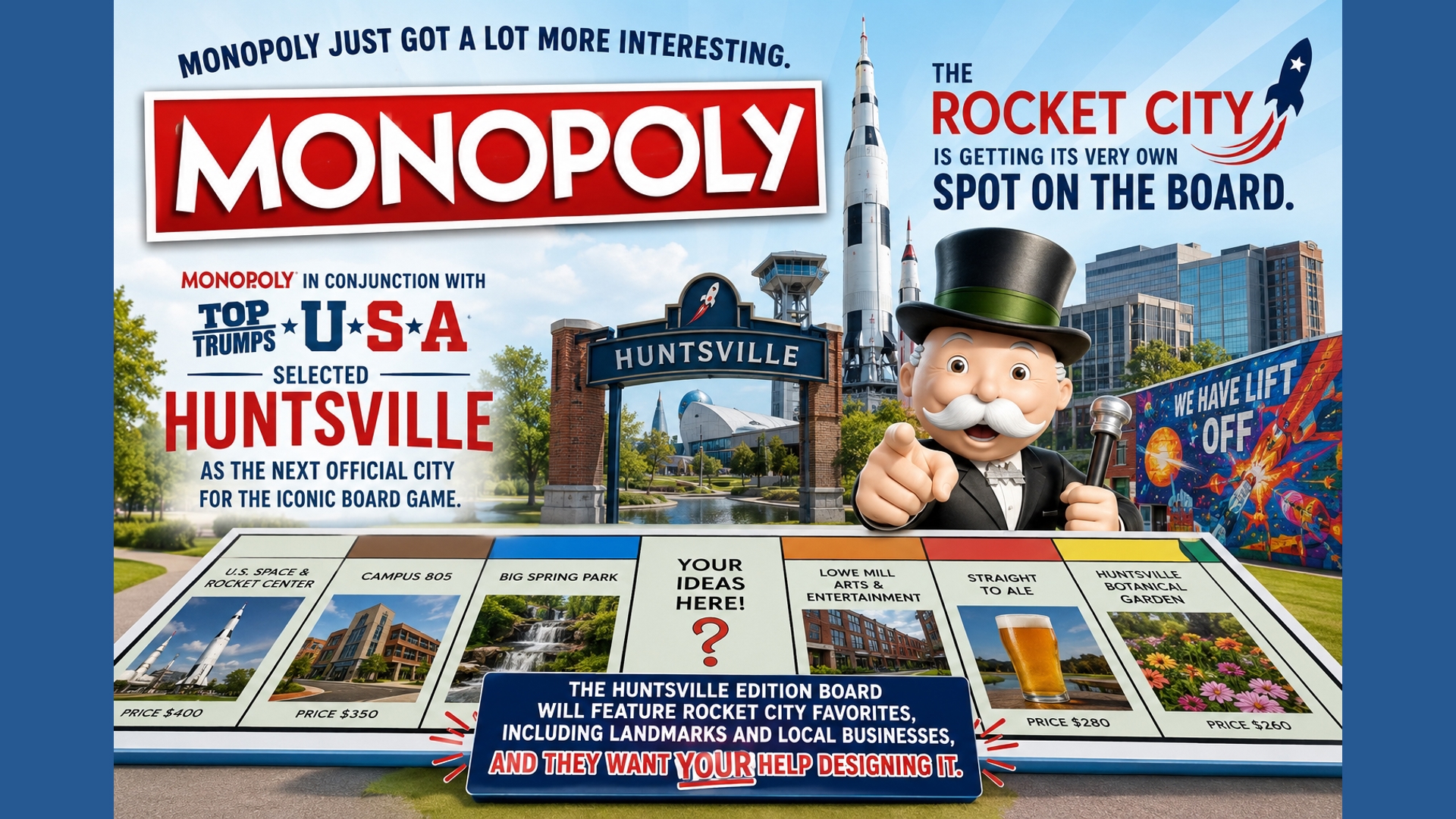 Huntsville to get its own MONOPOLY board