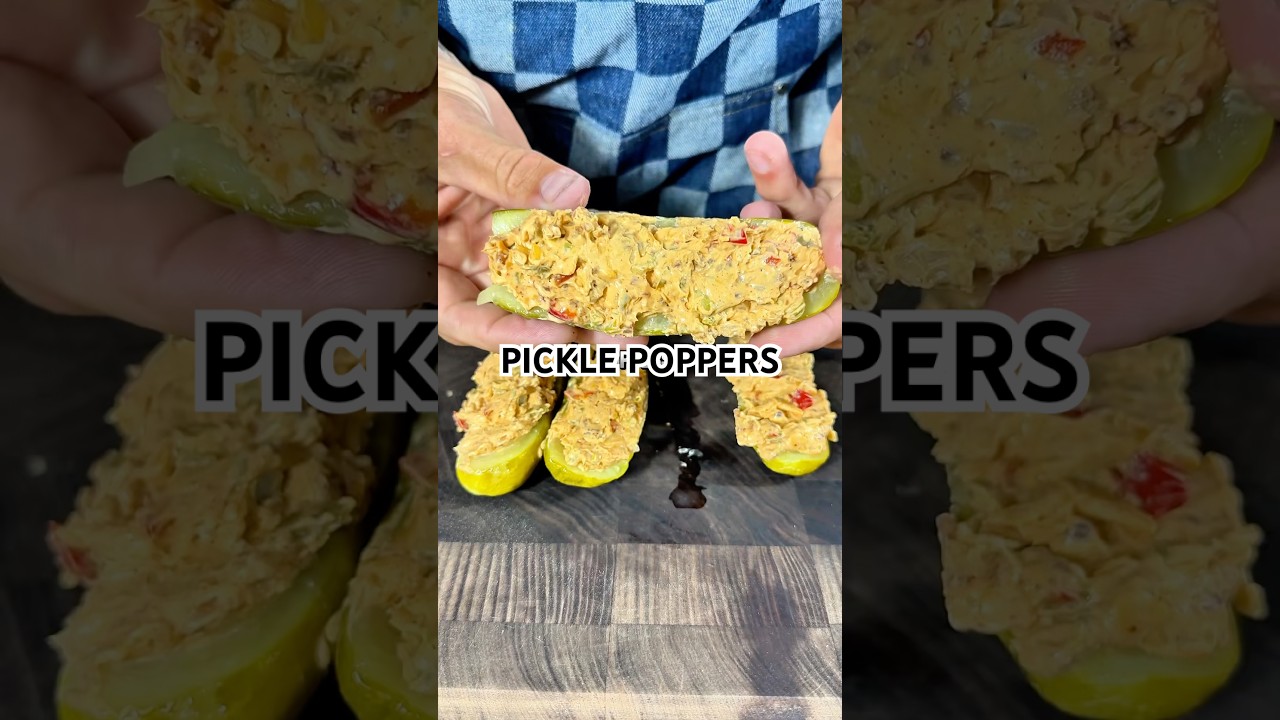 Dill pickle popper boats. My new favorite appetizer.