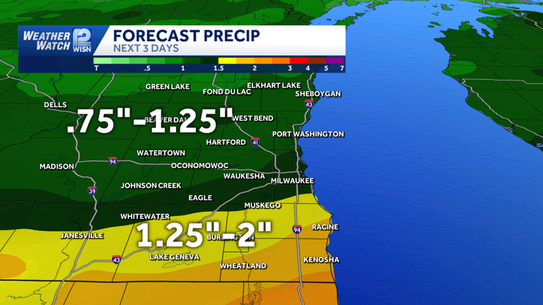 Southeast Wisconsin to see rain through most of Wednesday