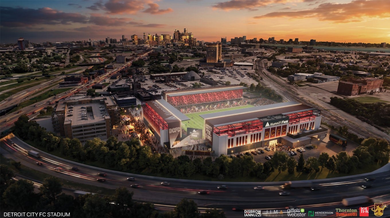 Detroit City FC's new stadium AlumniFi Field opening pushed to 2028