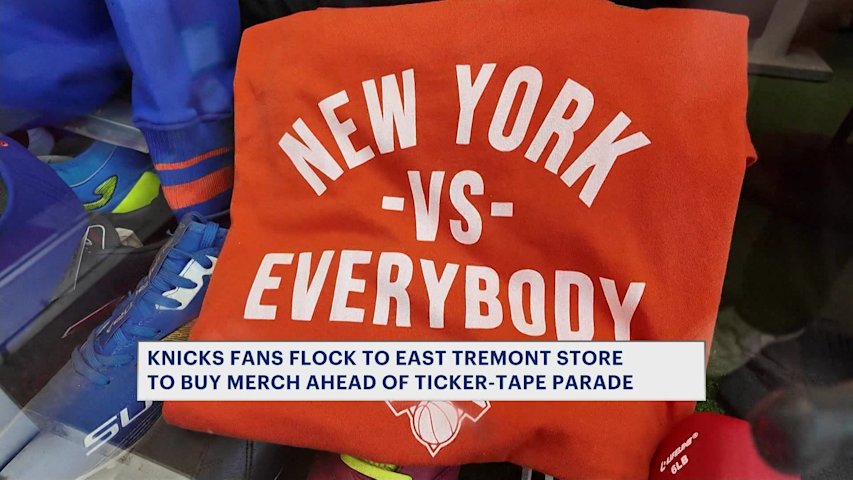 Knicks gear flying off shelves at historic Bronx sports shop ahead of ...