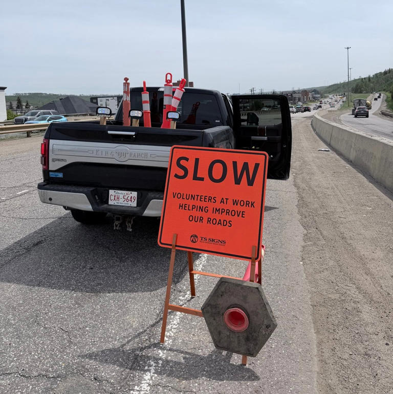 Pothole protest: Frustrated Albertans fill road ruts in act of civil ...
