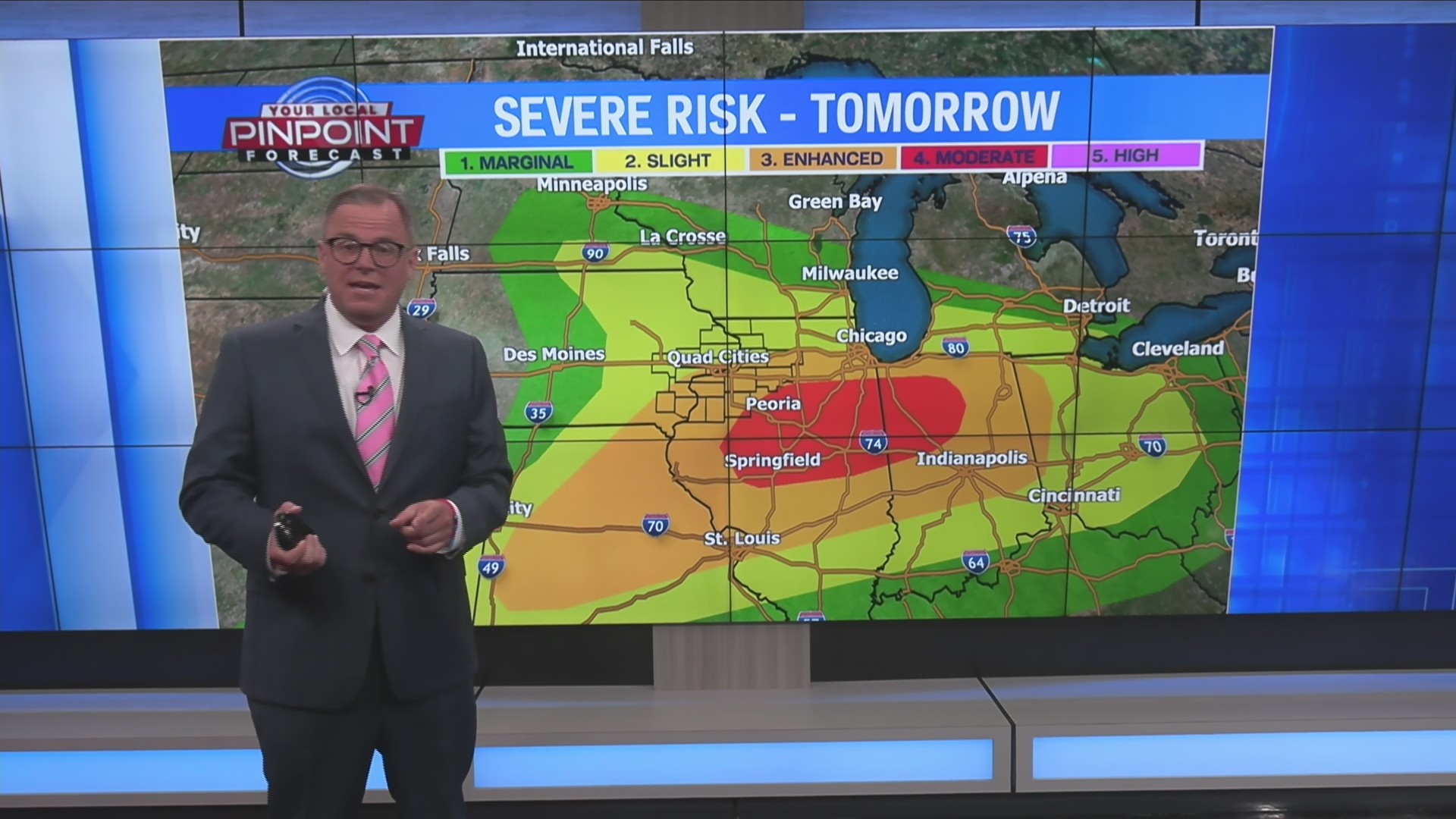 Moderate risk for severe storms in Illinois Wednesday
