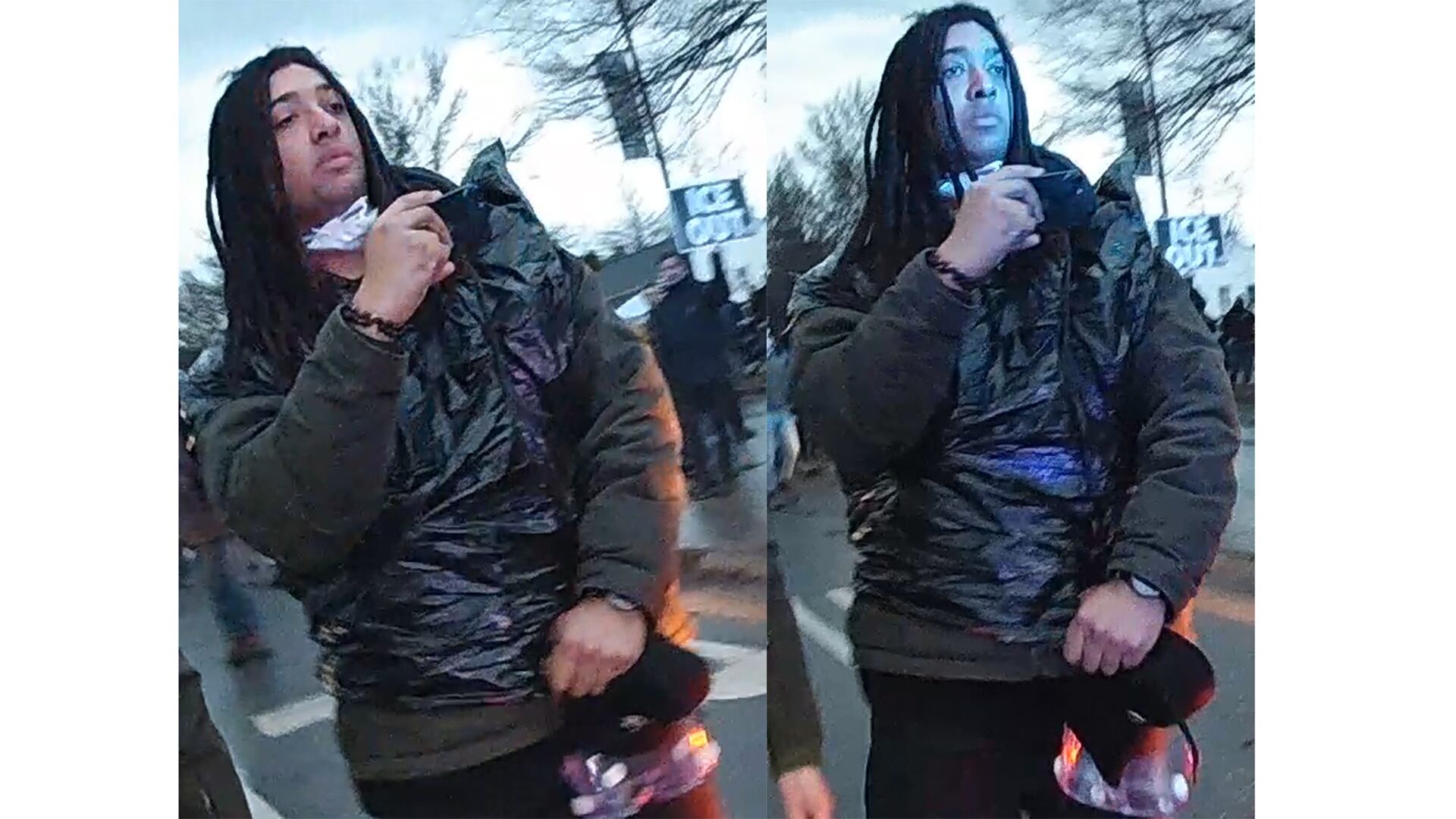 Authorities try to ID protester who smashed police van window