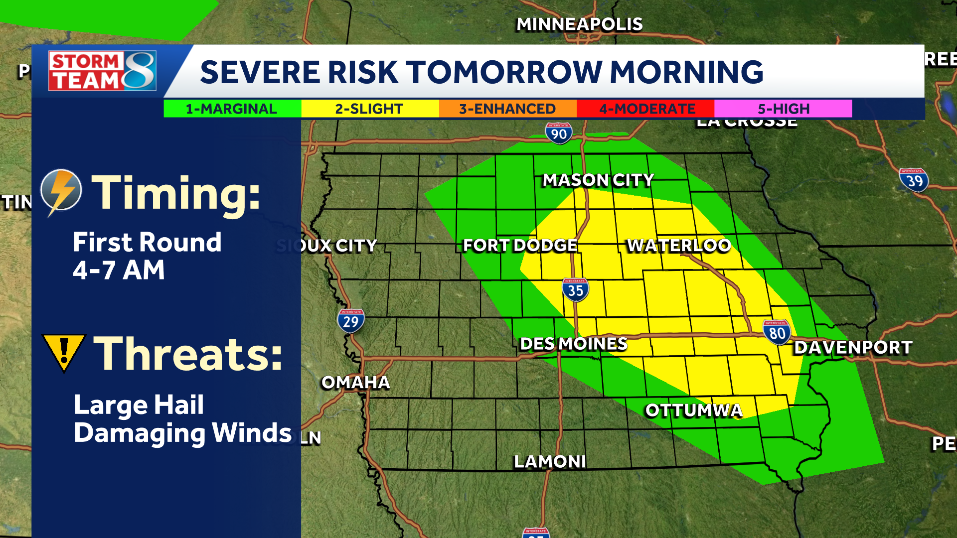 Iowa weather: Strong storms possible on Wednesday
