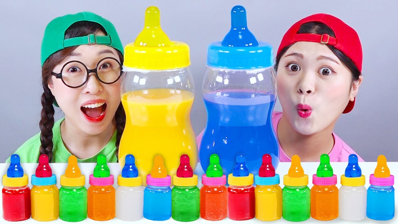 ASMR rainbow desserts 무지개 디저트 코하쿠토 닉클립 mukbang 먹방 DONA 도나