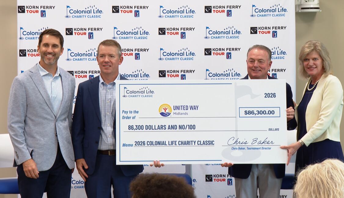 Colonial Life Charity Classic presents check to United Way of the Midlands