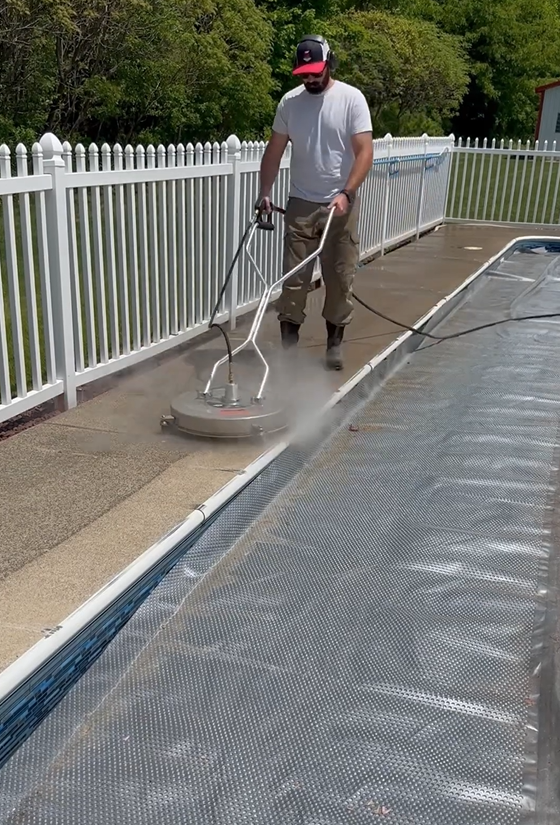 Steam cleaning concrete: Deep cleaning results on tough surfaces
