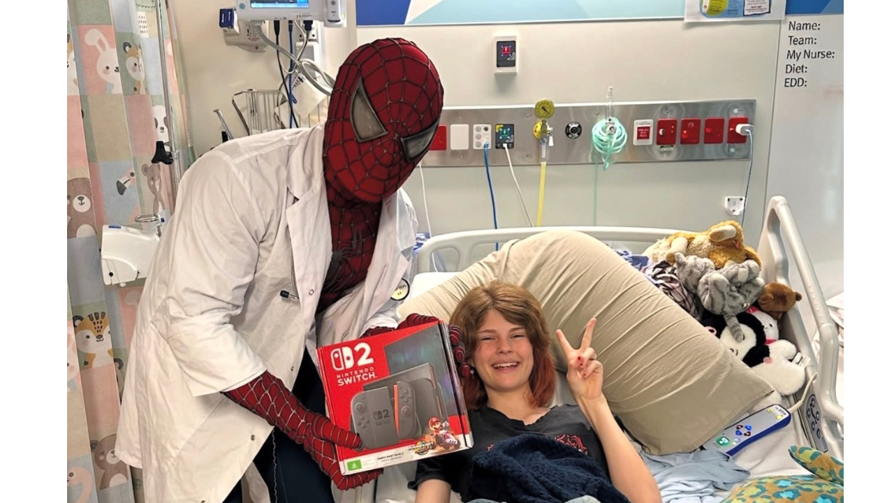 Meet Australia's real-life Spider-Man: Medical student visits sick ...