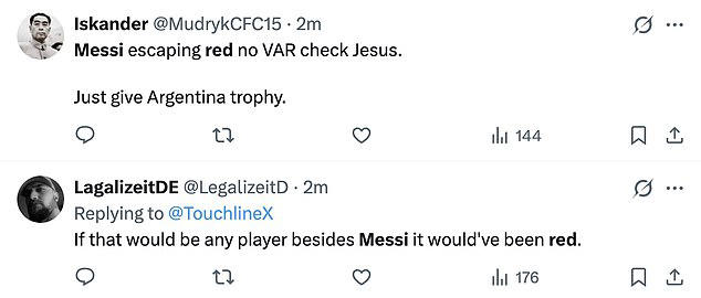 World Cup fans claim tournament is rigged as Lionel Messi avoids red ...