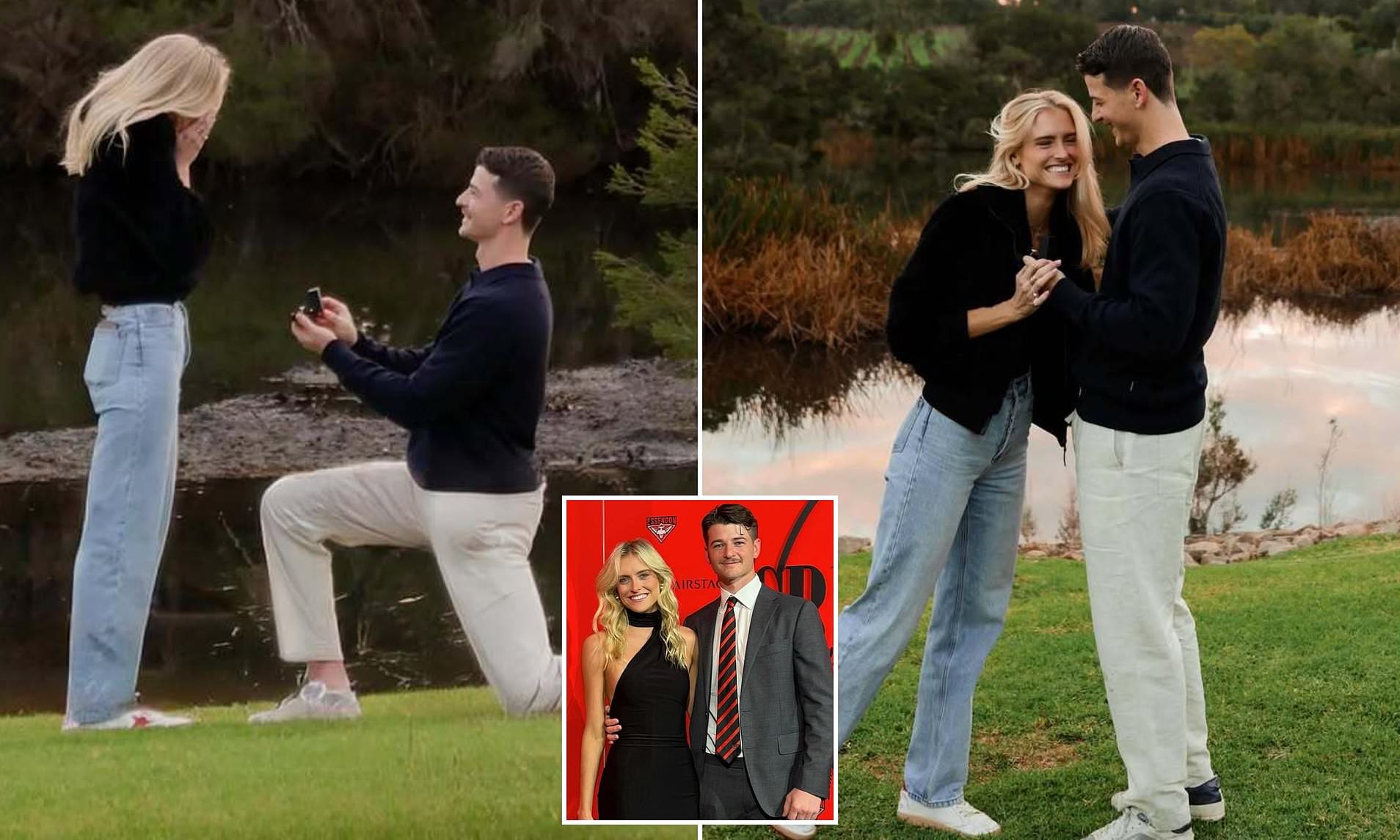 AFL star pops the question to partner after she was sucked into ...