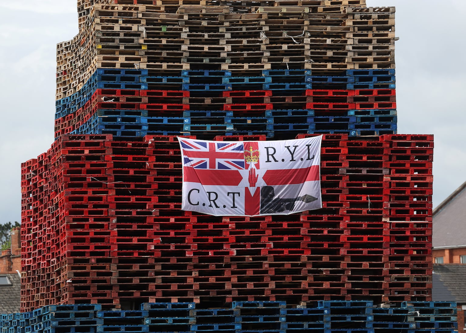 Calls for loyalist RPG display to be removed from Belfast bonfire