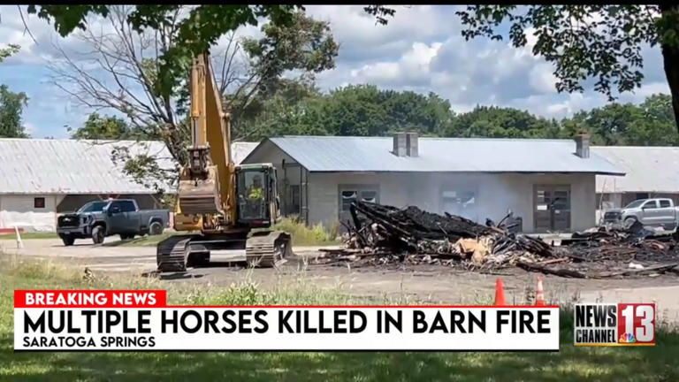 Massive barn blaze kills 17 horses in famous upstate NY racing town ...