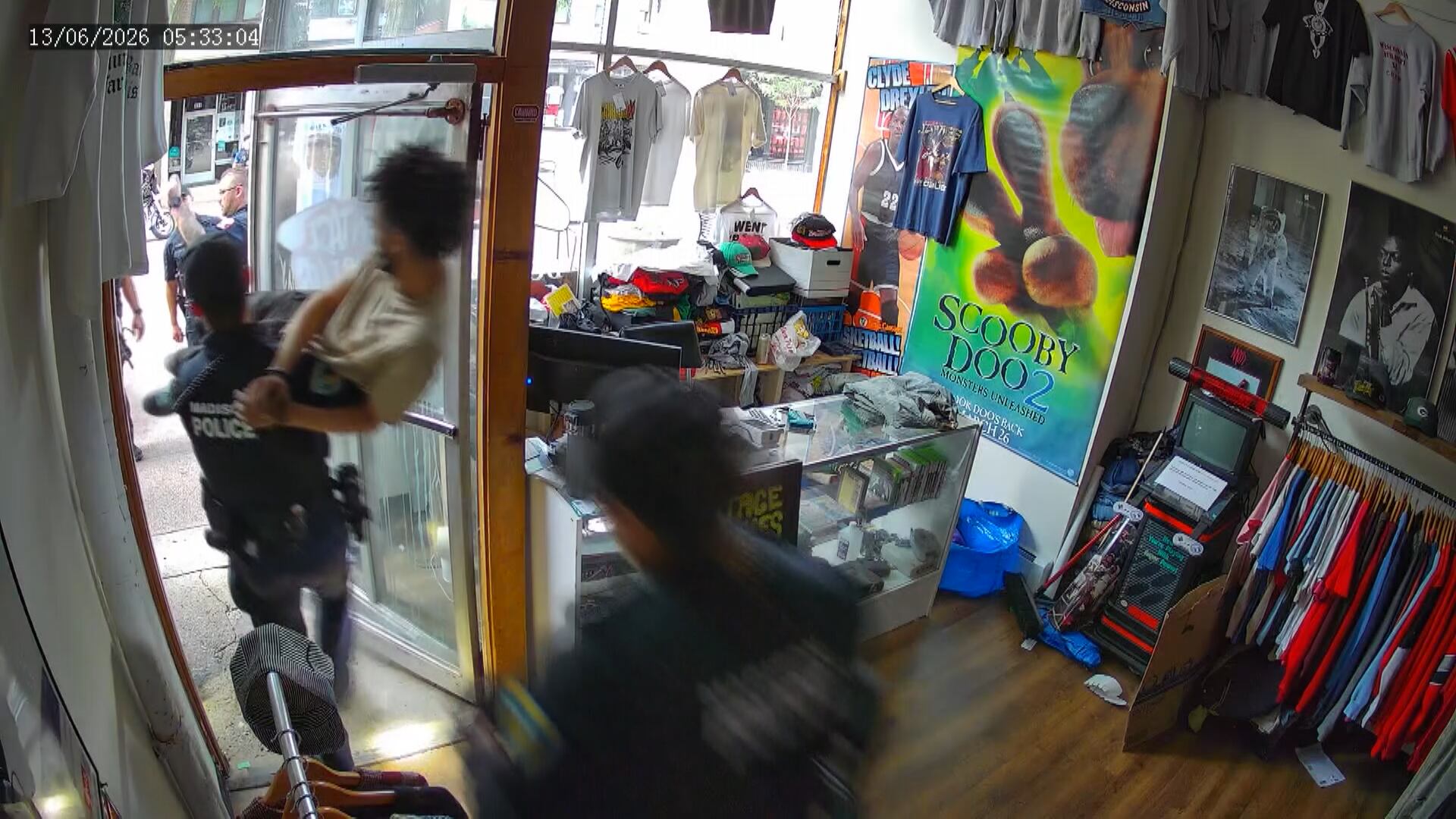 Security video shows arrest of Madison shooting suspect hiding from police
