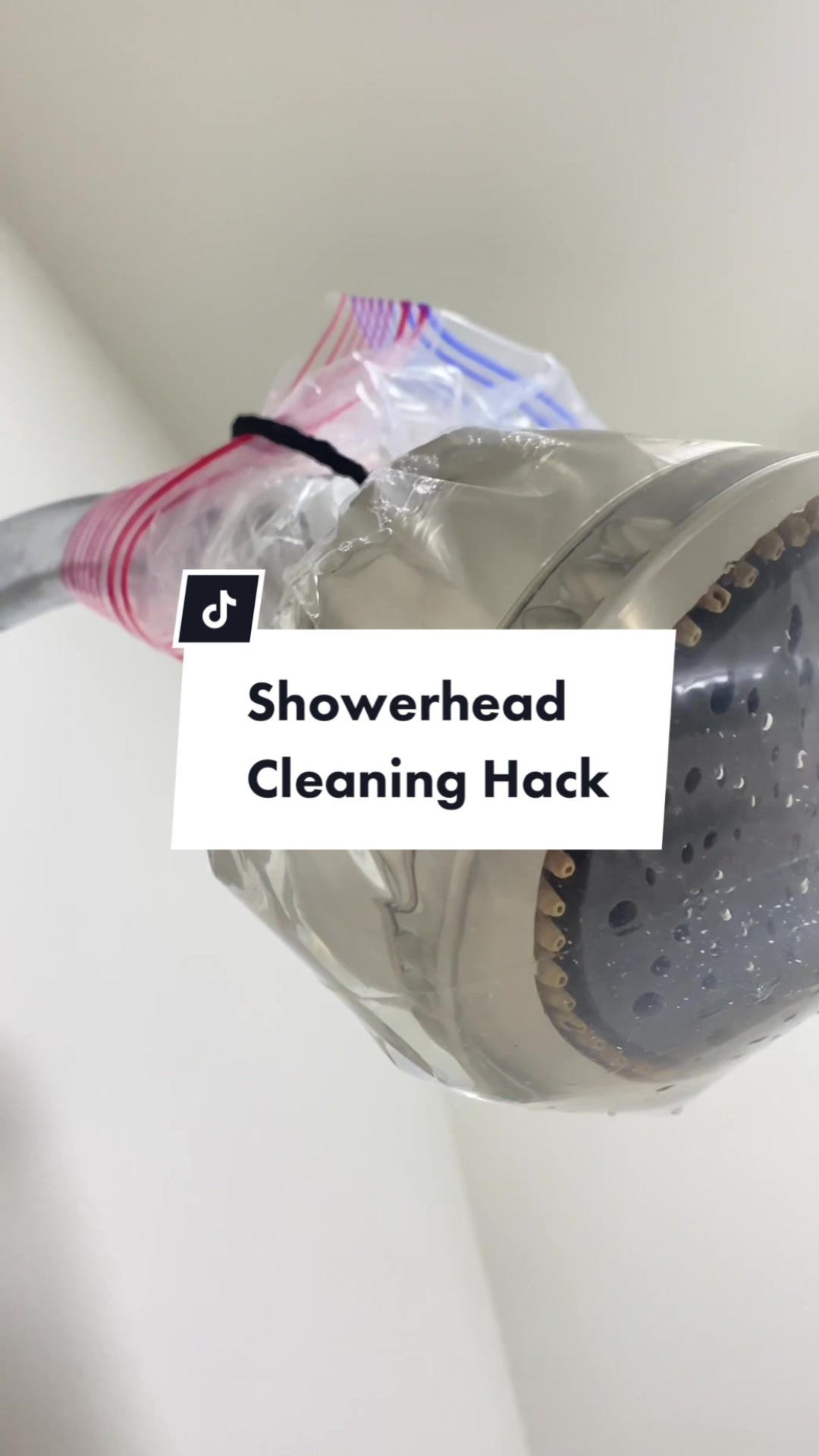 Satisfying bathroom cleaning hack for a sparkling showerhead