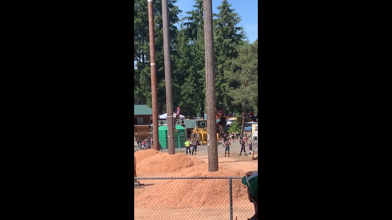 Racers sprint up towering poles in thrilling tree‑climbing showdown at ...