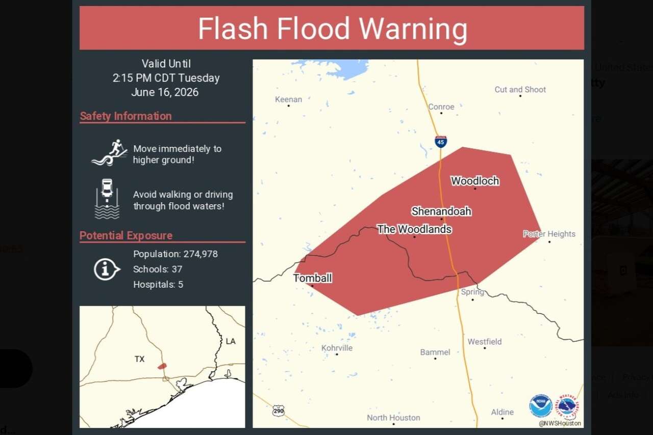 Flood warning for parts of Montgomery and Harris counties extended ...