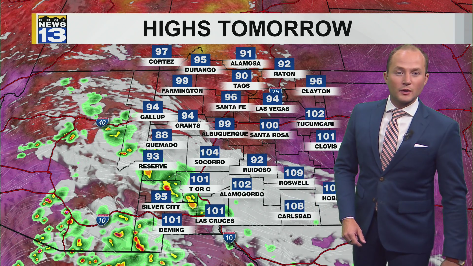 Triple-digit heat moves into New Mexico Wednesday