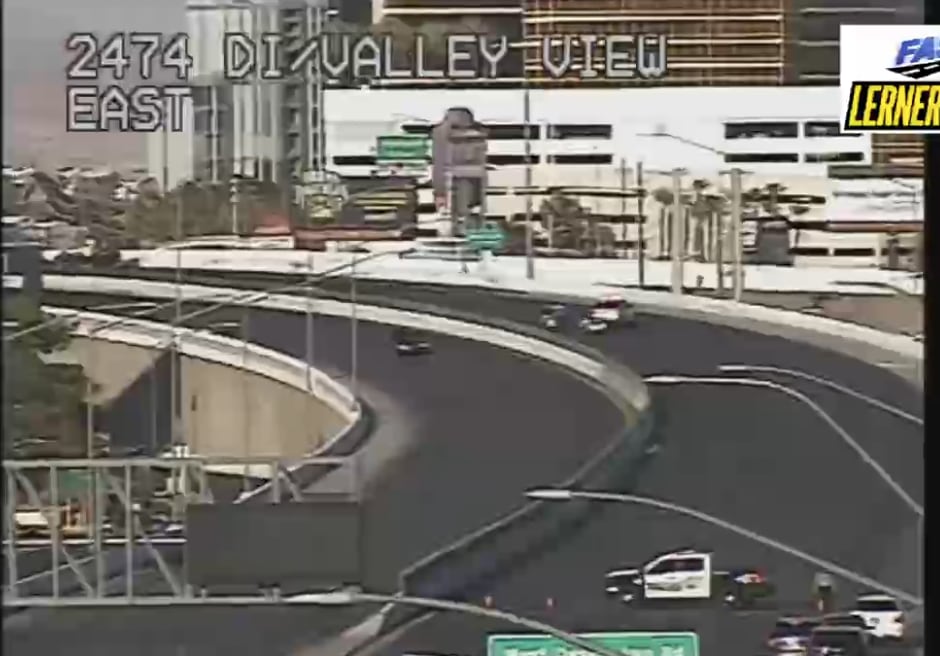 Car crash closes Desert Inn Road at Valley View in Las Vegas