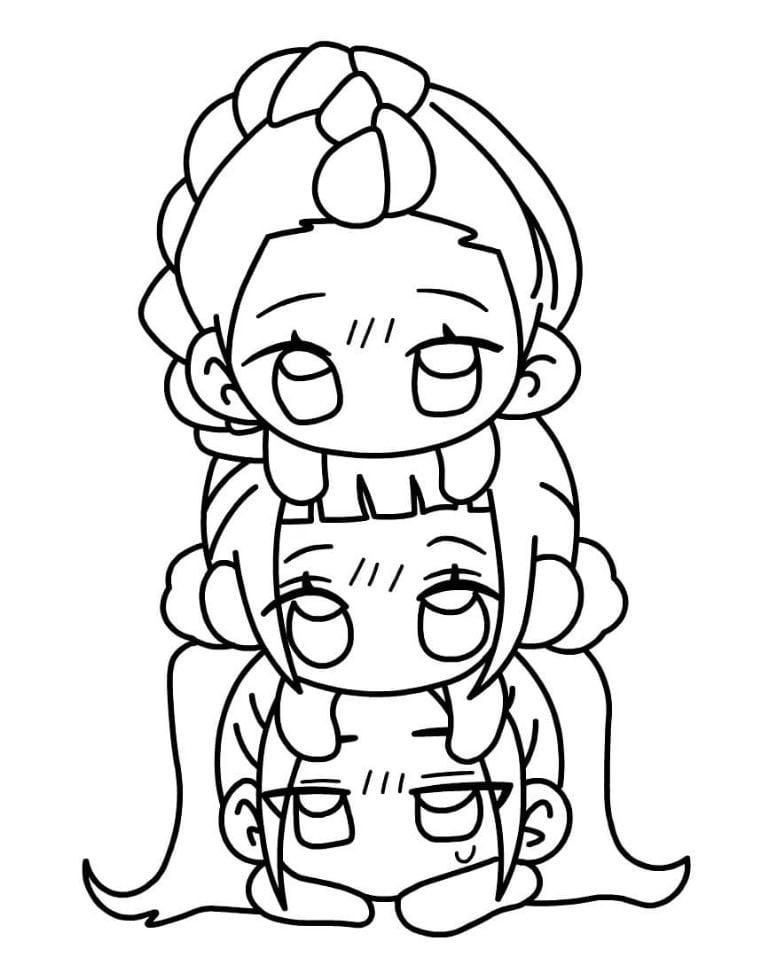5 dibujos de las guerreras K-pop versión chibi para imprimir y colorear