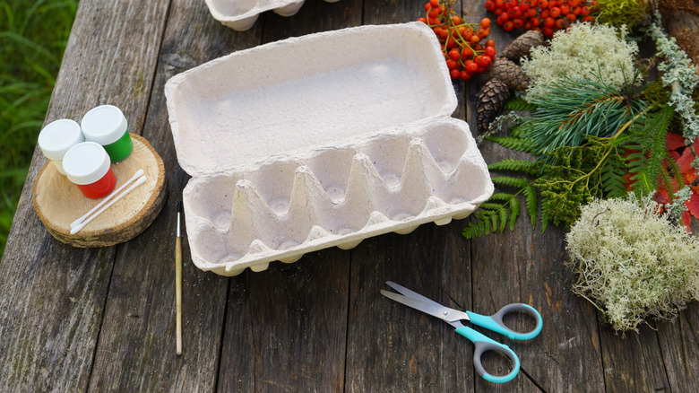 Egg cartons + plastic container: Turn them into beautiful DIY decor